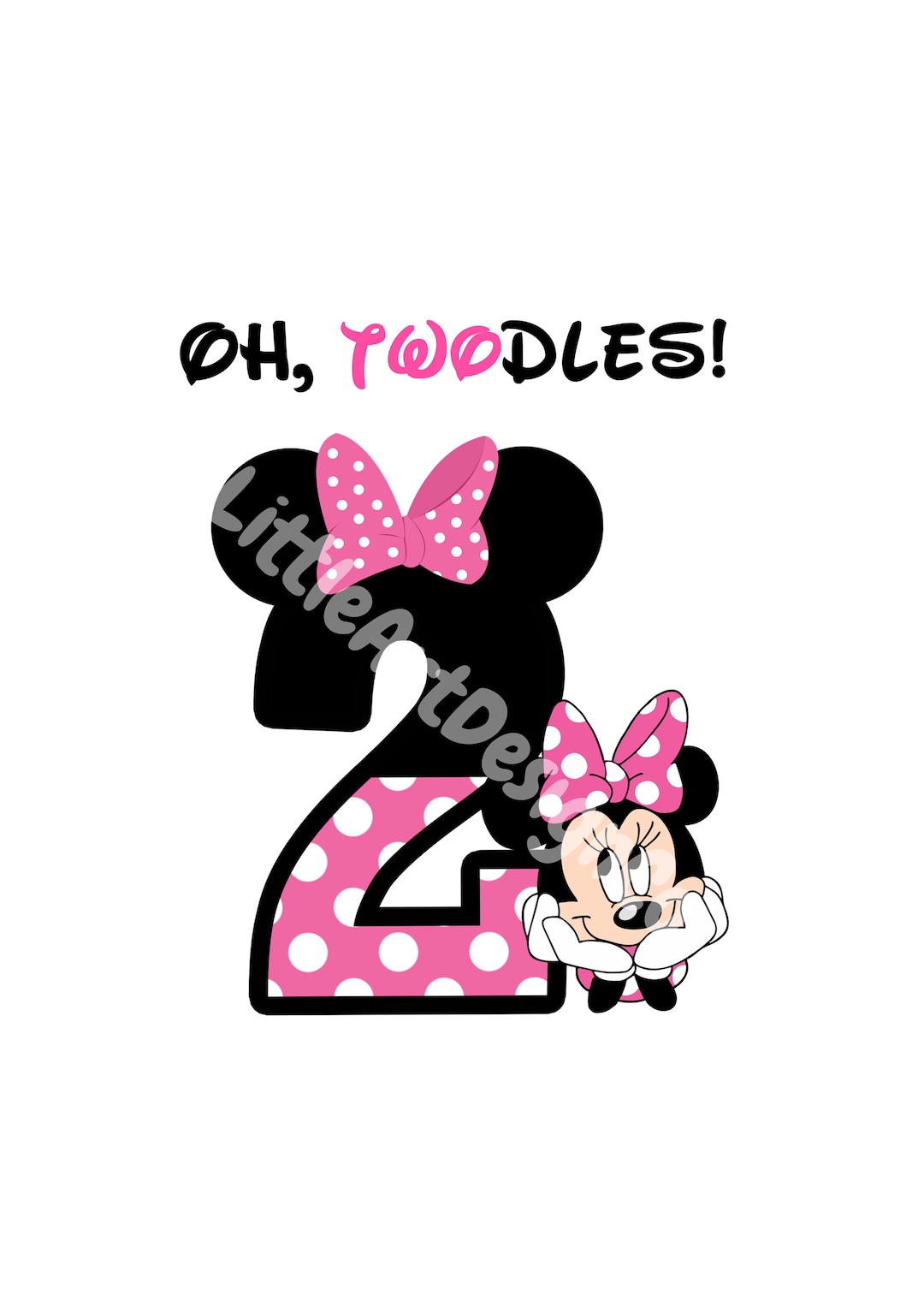 Printable PNG | Oh Twodles | Minnie Mouse | Digital Download | Instant ...