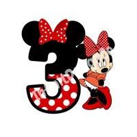 Minnie Mouse Numbers SVG, PNG: Red Birthday Clipart (digital Download ...