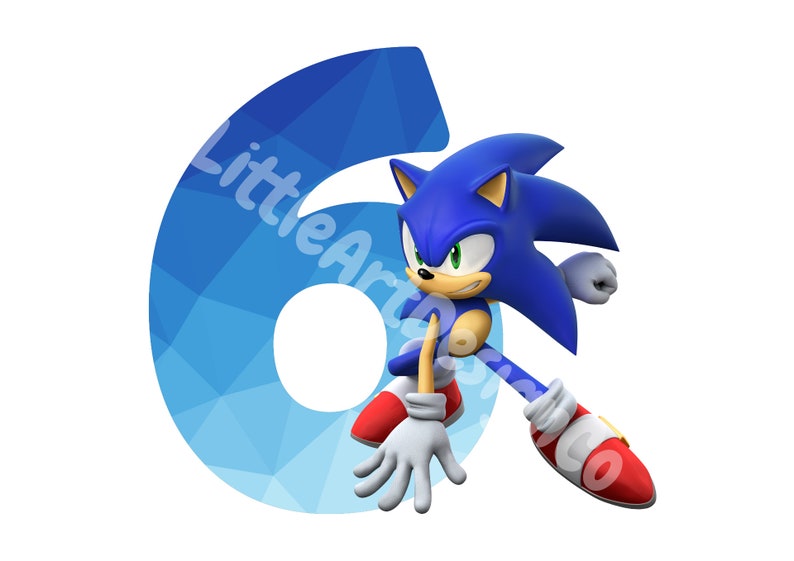 Printable Sonic the Hedgehog 6th Birthday | Cake Topper | Digital ...