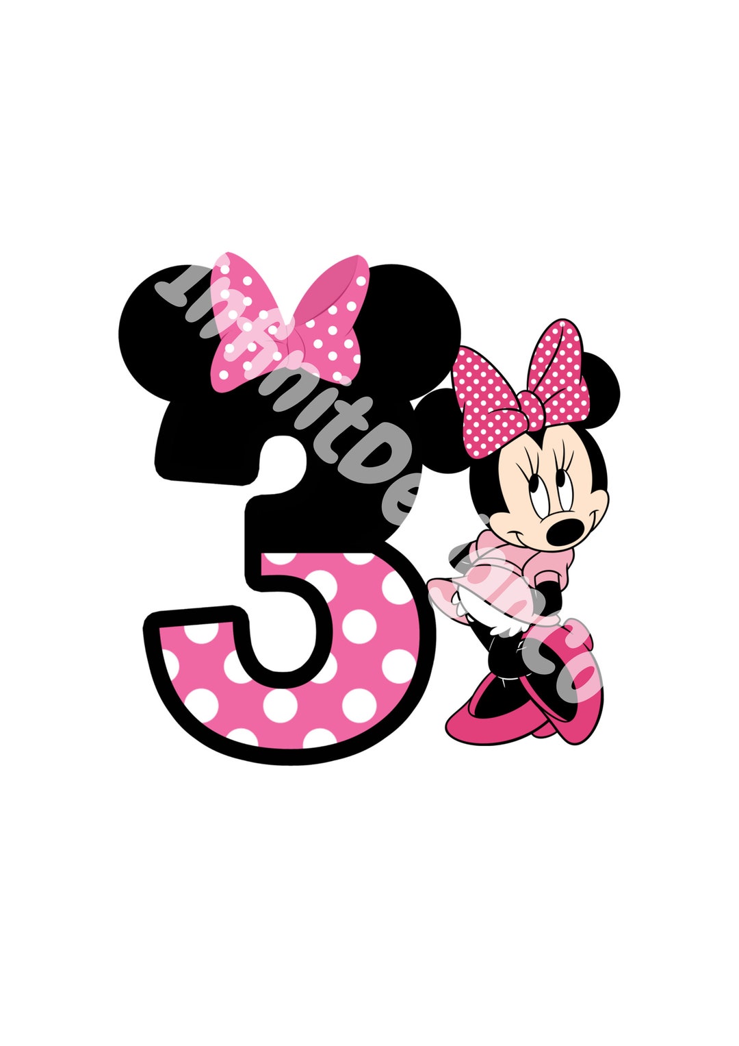 Printable PNG | Minnie Mouse 3rd Birthday | Digital Download | Instant ...