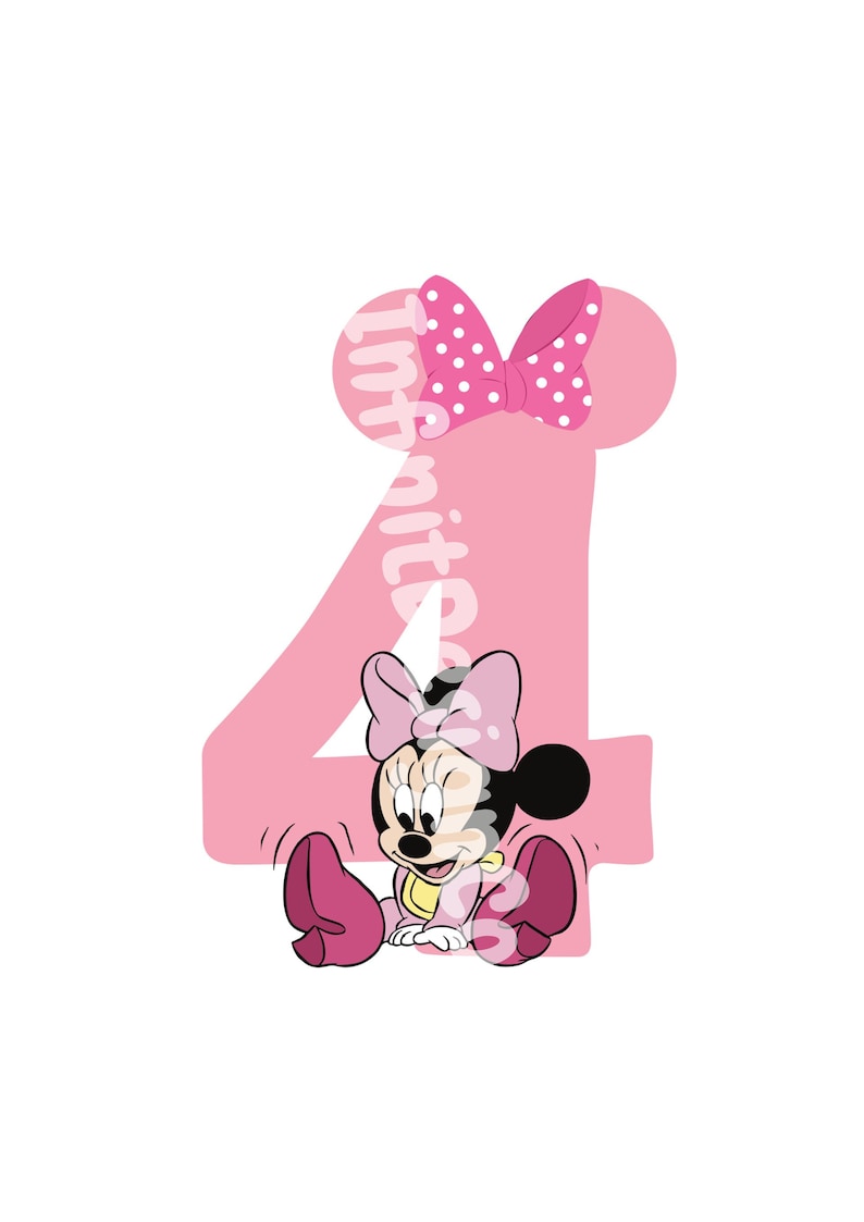 Printable PNG Minnie Mouse 4th Birthday Digital Download - Etsy