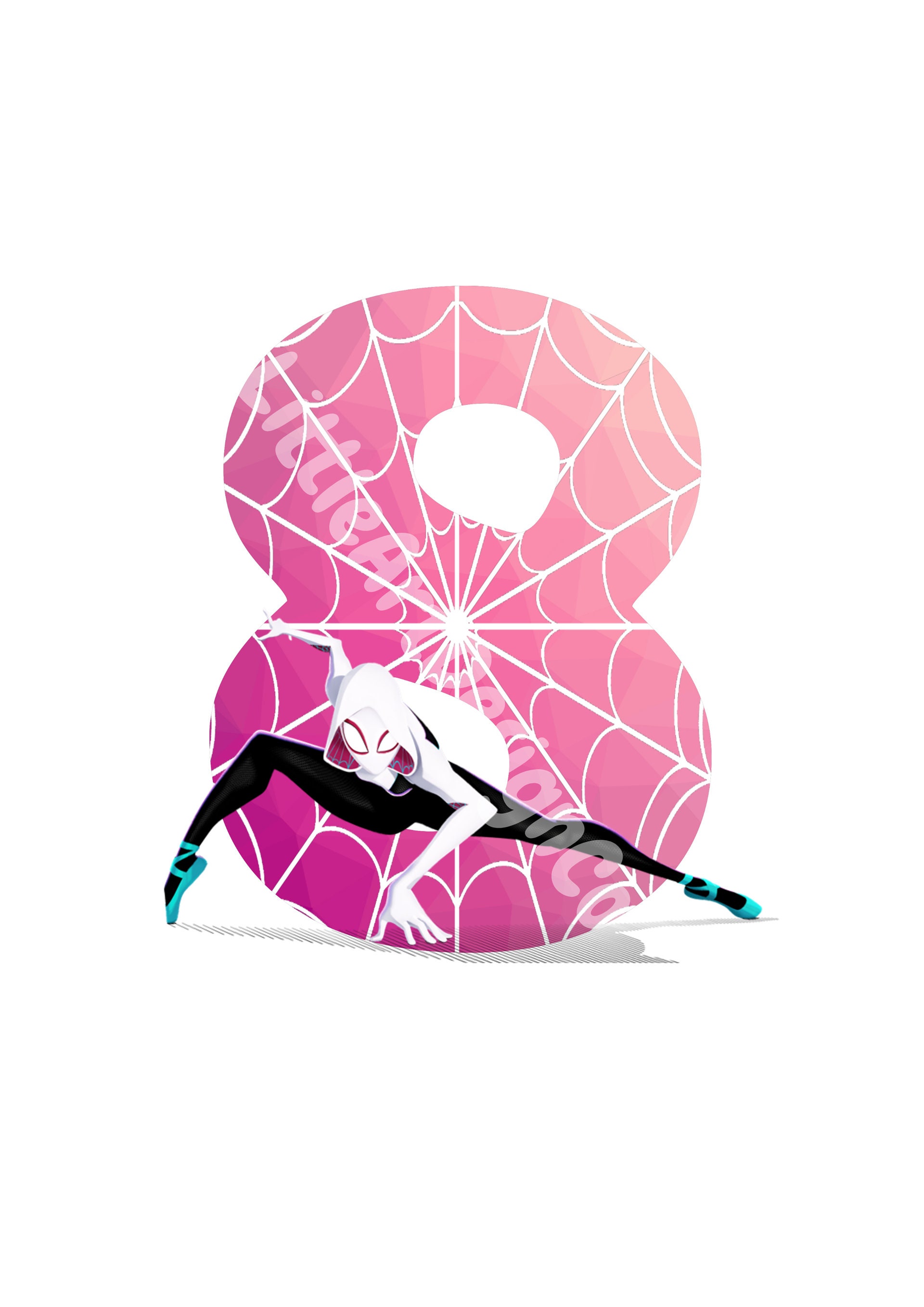 Printable Gwen Spider 8th Birthday | Cake Topper | Digital Download ...