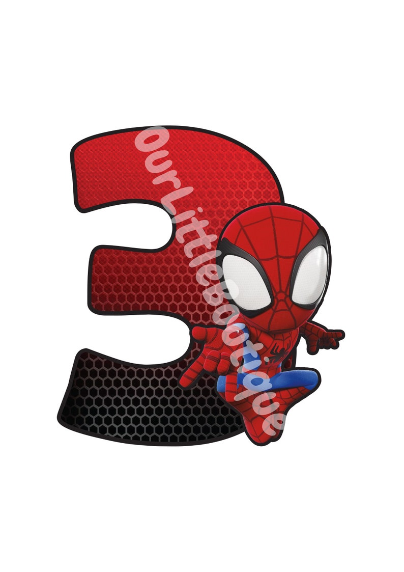 Printable Spidey 3rd Birthday Cake Topper Digital Download - Etsy
