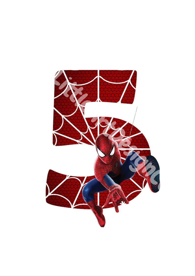 Printable Spiderman 5th Birthday | Cake Topper | Digital Download | Ready to Print and Handcut ...