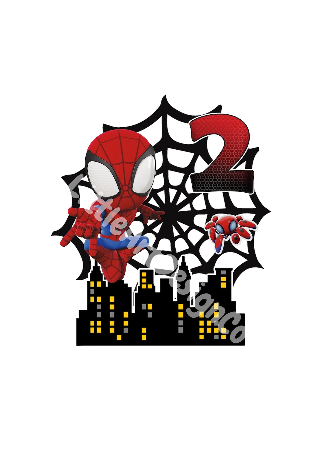 Printable Spidey 2nd Birthday | Cake Topper | Digital Download | Ready ...