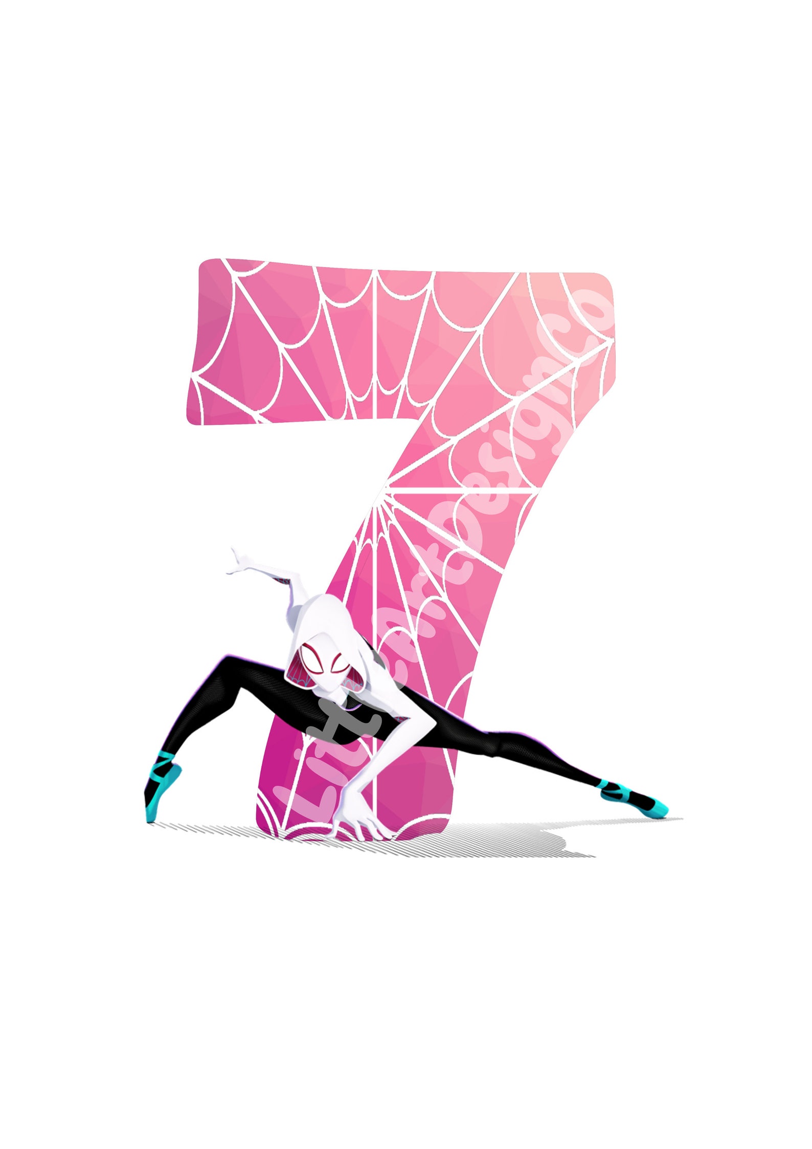 Printable Gwen Spider 7th Birthday | Cake Topper | Digital Download ...