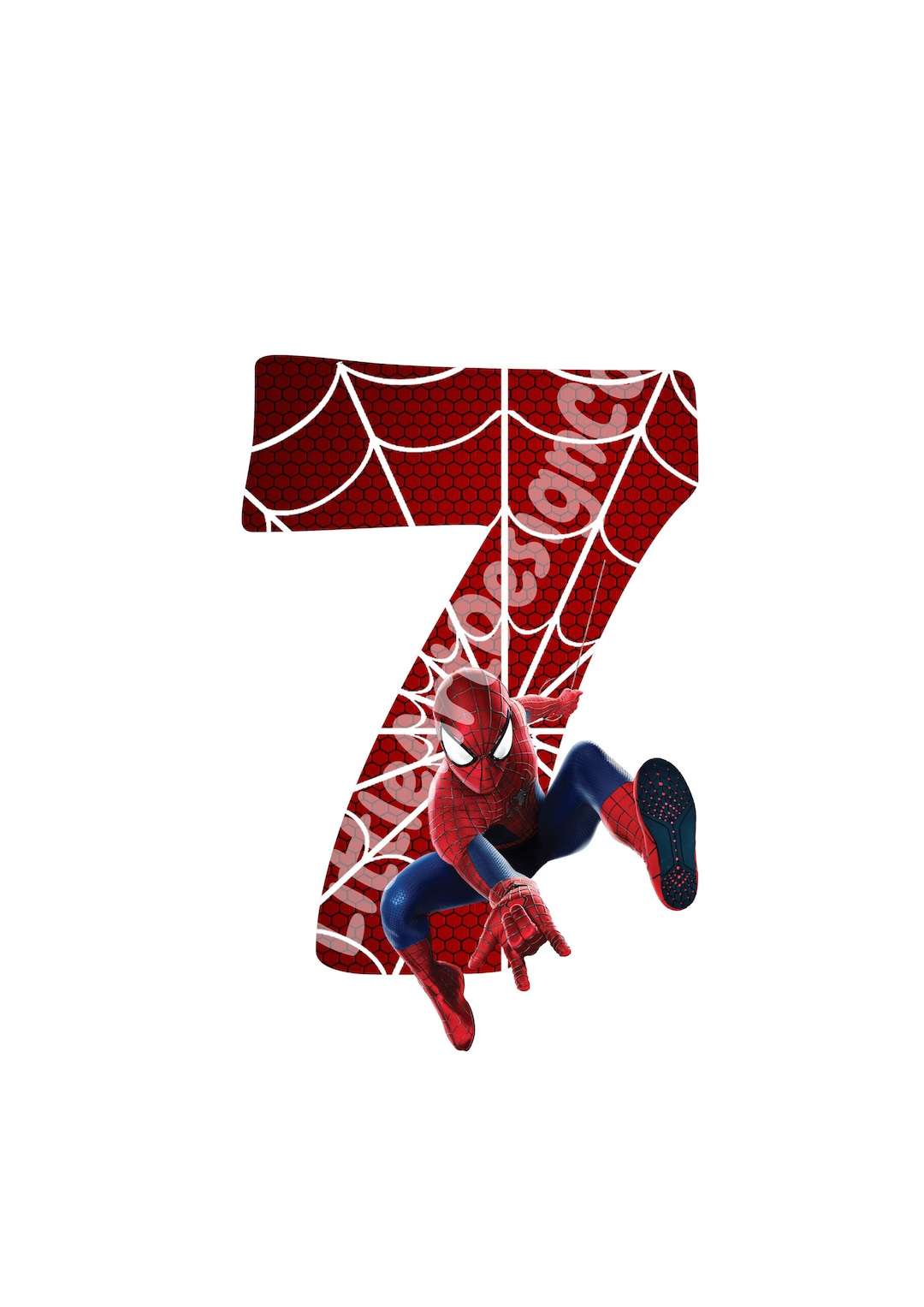 Printable Spiderman 7th Birthday | Cake Topper | Digital Download | Ready to Print and Handcut ...