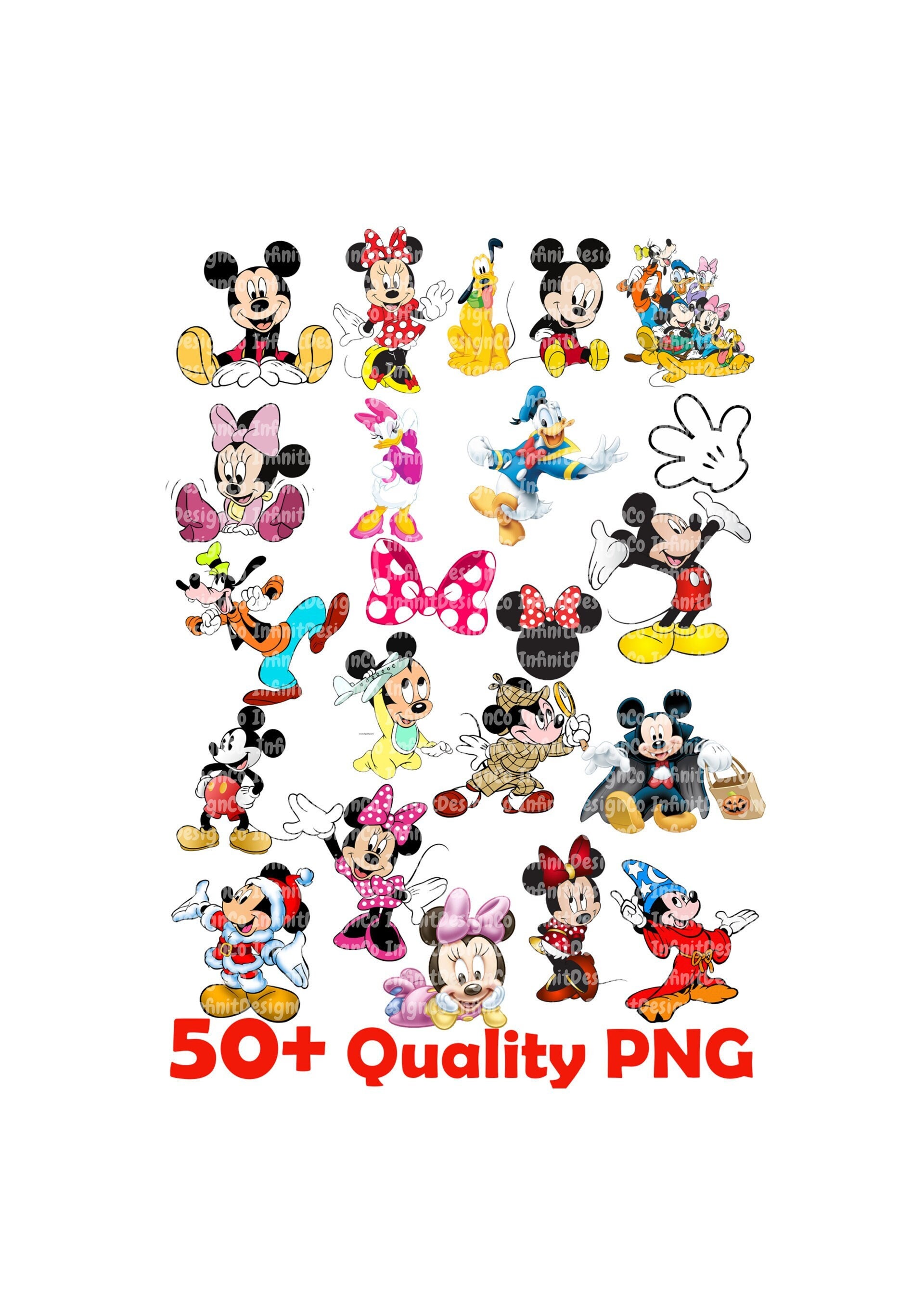 Printable Mickey Mouse Characters Png Digital Download Etsy