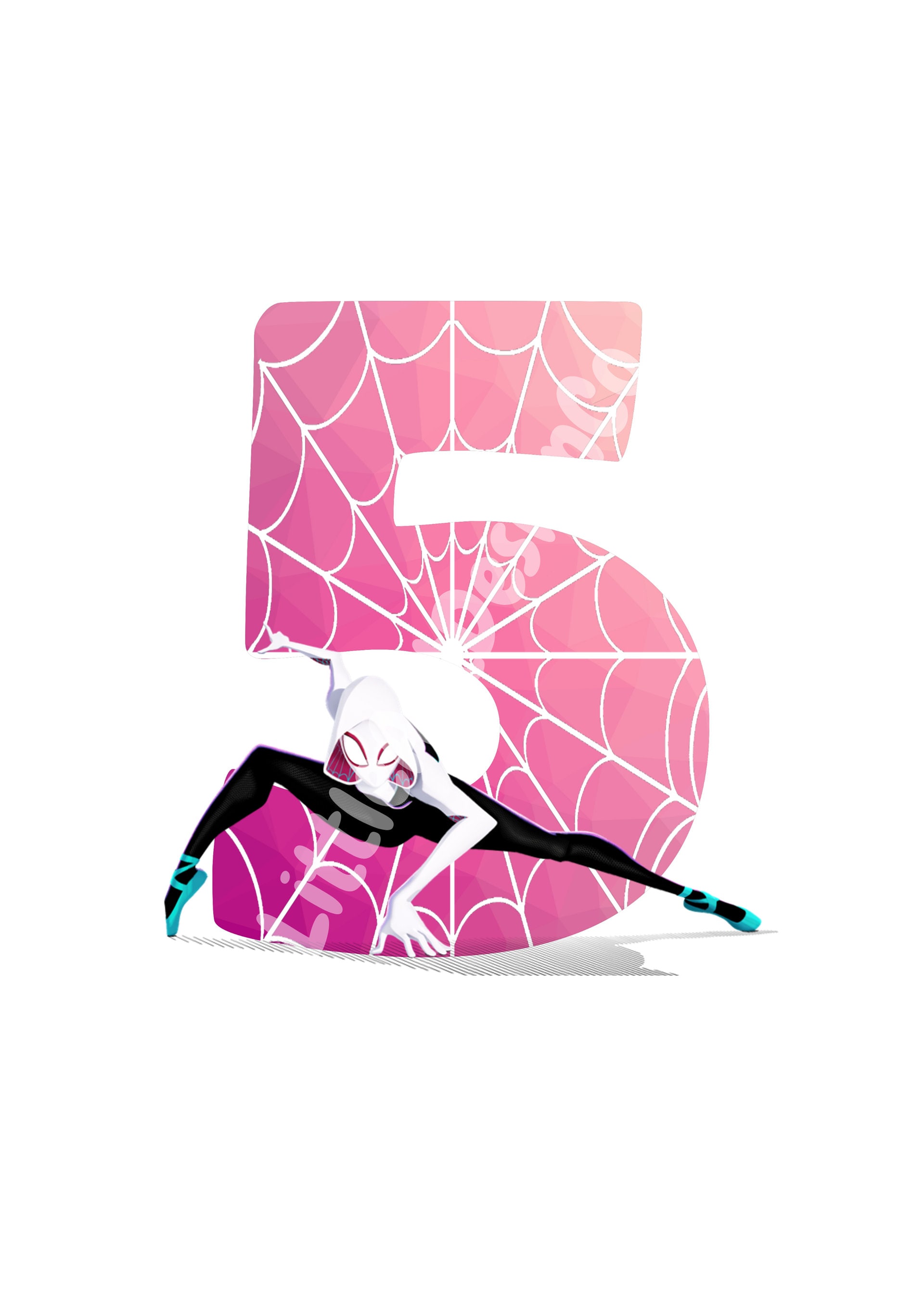 Printable Gwen Spider 5th Birthday | Cake Topper | Digital Download ...
