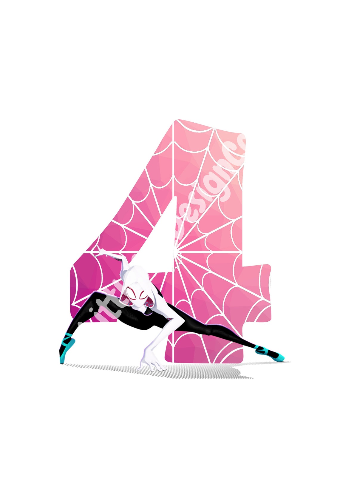 Printable Gwen Spider 4th Birthday | Cake Topper | Digital Download ...