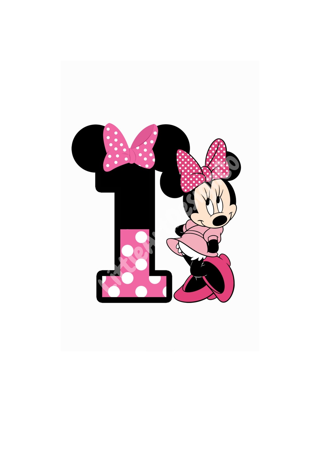 Printable Png Minnie Mouse 1st Birthday Digital Download Instant Download Minnie Theme