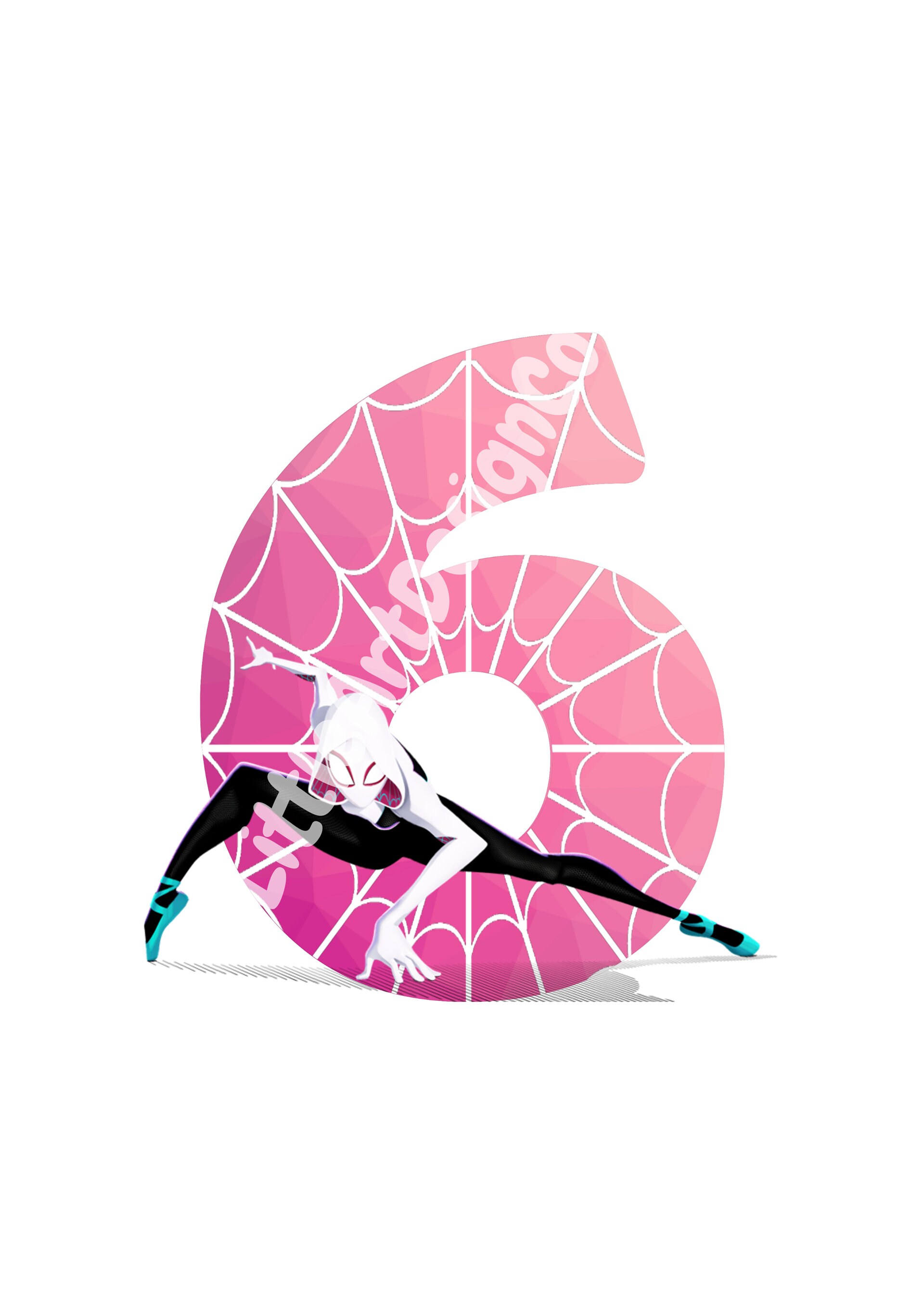 Printable Gwen Spider 6th Birthday | Cake Topper | Digital Download ...