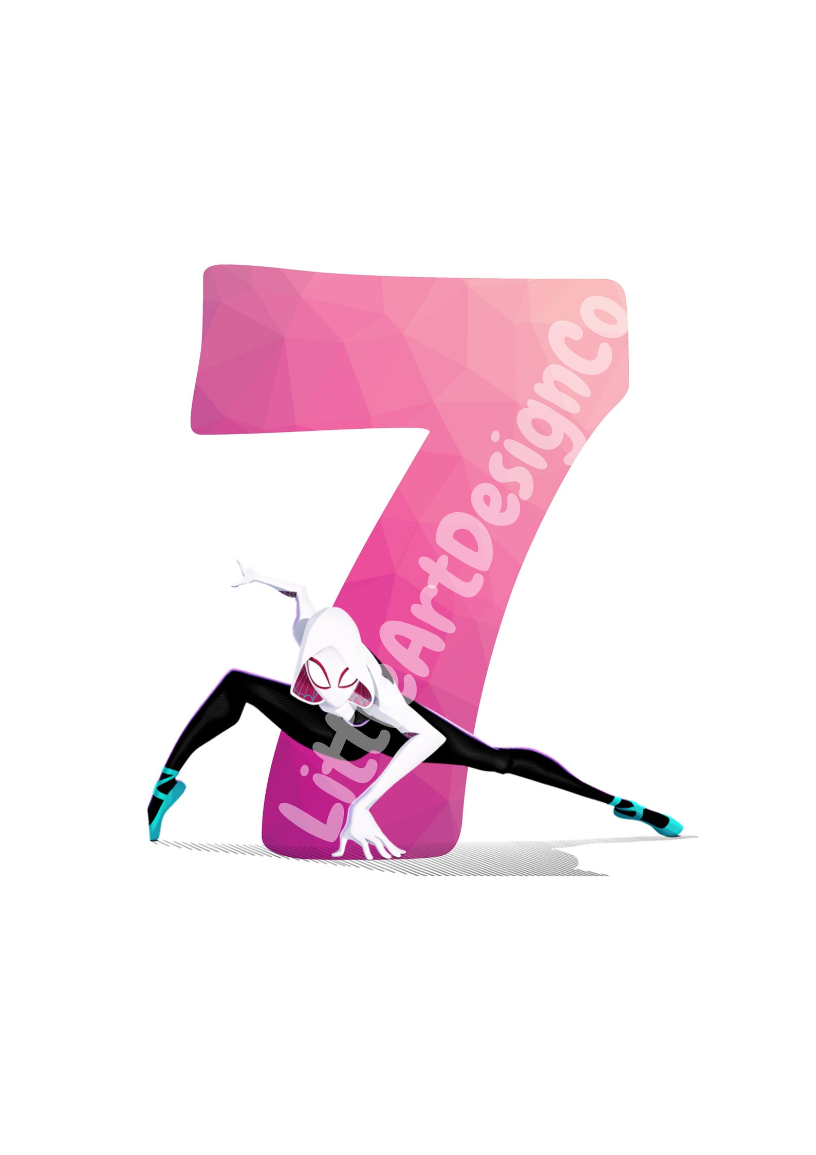 Printable Gwen Spider 7th Birthday | Cake Topper | Digital Download ...
