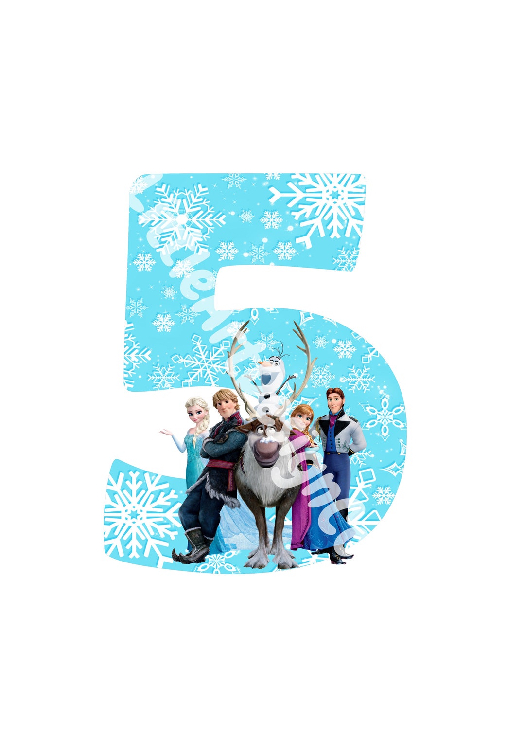 Printable Frozen 5th Birthday | Cake Topper | Digital Download | Ready ...