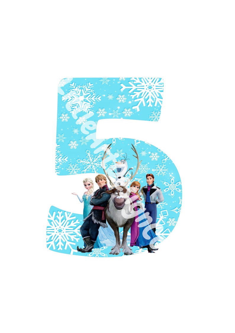Printable Frozen 5th Birthday | Cake Topper | Digital Download | Ready ...