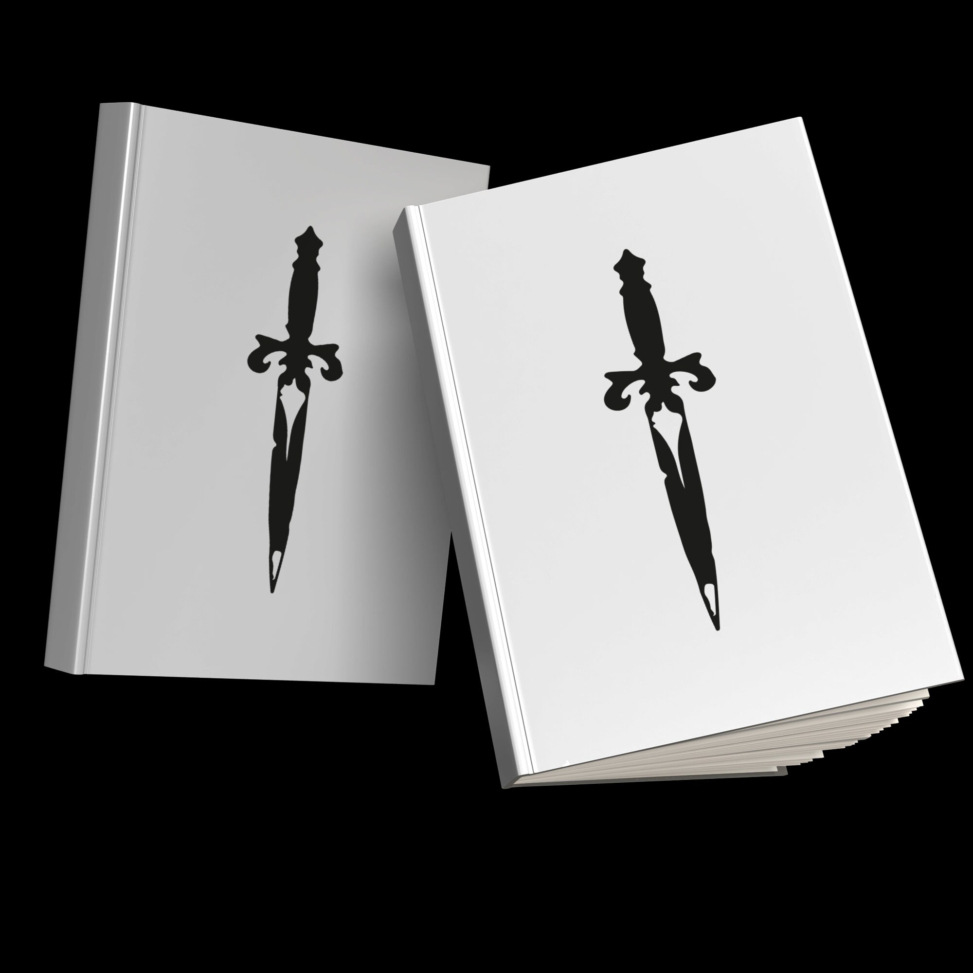 Floral Dagger Rose SVG Bundle, Black Dagger Silhouette Digital Download ...