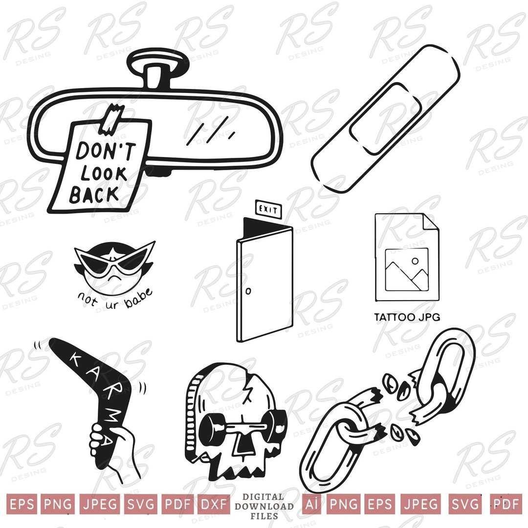 Old School Tatto Svg Png Eps Dxf Fİle, Vintage Old School Retro Clipart ...