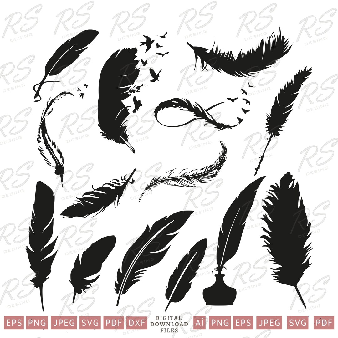 Birds of a Feather Svg,feather SVG Bundle, Feather Dxf Silhouette for ...
