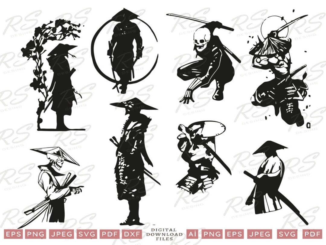 Samurai Svg, Warrior Samurai Silhouette Svg, Samurai Svg for Cricut ...