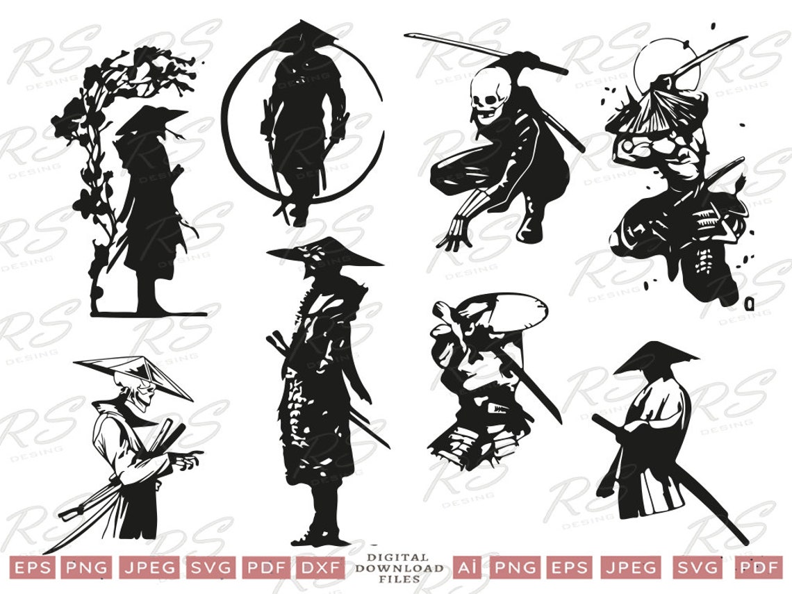 Samurai Svg, Warrior Samurai Silhouette Svg, Samurai Svg for Cricut ...
