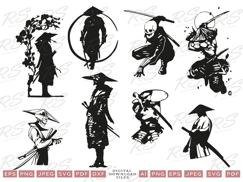 Samurai Svg, Warrior Samurai Silhouette Svg, Samurai Svg for Cricut ...