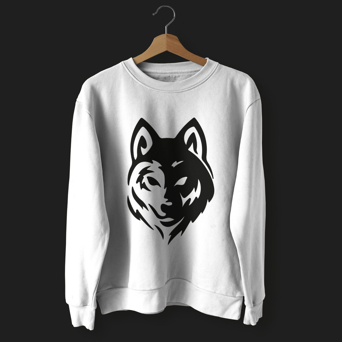 Howling Wolf SVG Silhouette Cut Out Design, Wolf Footprint Cricuit ...