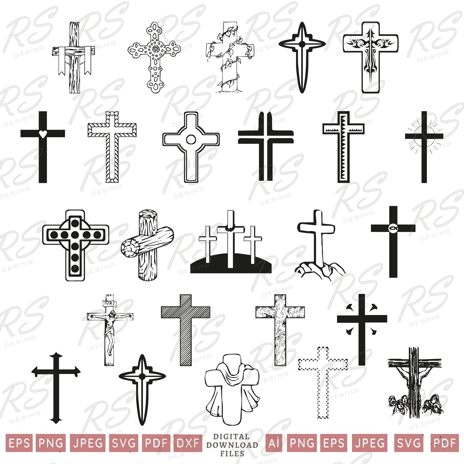 Cross Svg Bundle, Jesus Cross Svg File, Cross Svg Cut File, Cross ...