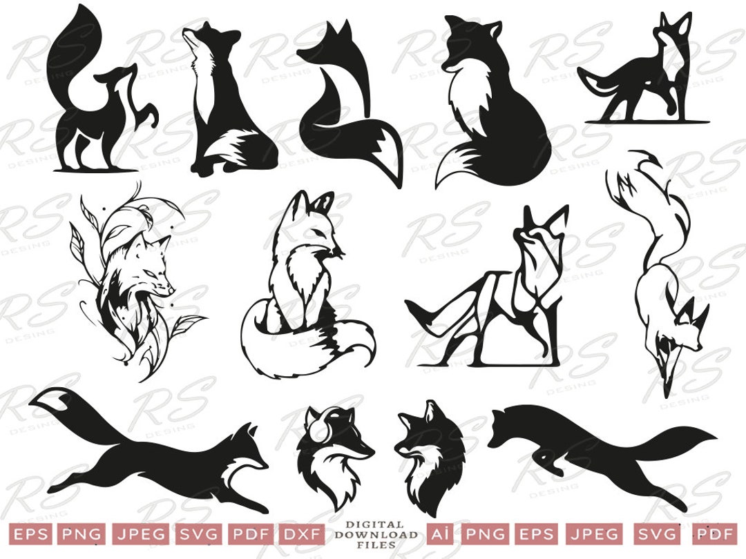 Cute Fox Svg Files, Flowering Fox Clipart, Fox Cut Files for Cricut ...