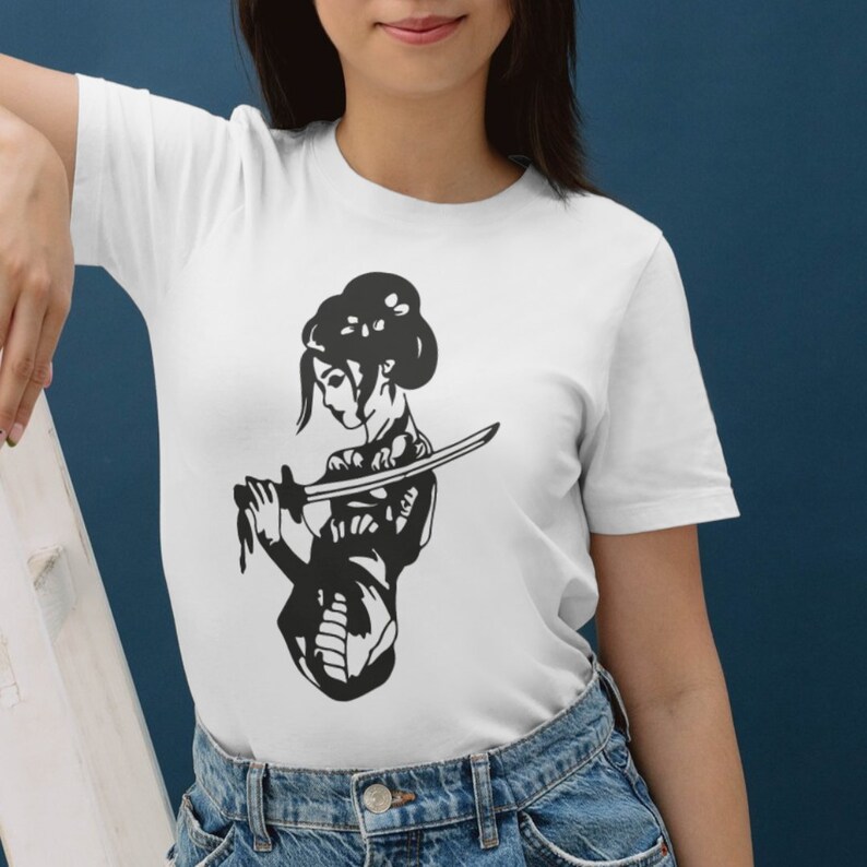 Samurai Girl Svg Files, Samurai Kitsune Png, Girl Samurai Vector ...