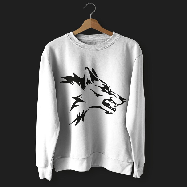 Howling Wolf SVG Silhouette Cut Out Design, Wolf Footprint Cricuit ...