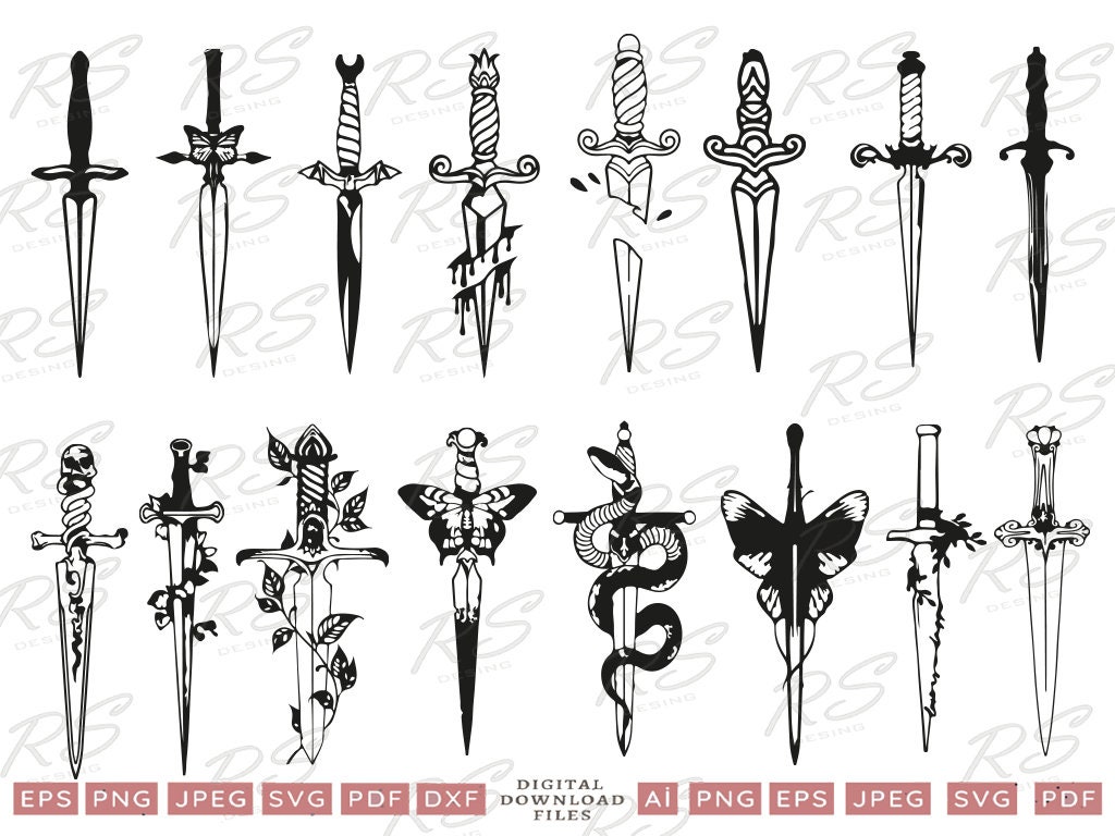 Simple Dagger Tattoo Dagger Tattoo Royalty Free Images, Stock Photos