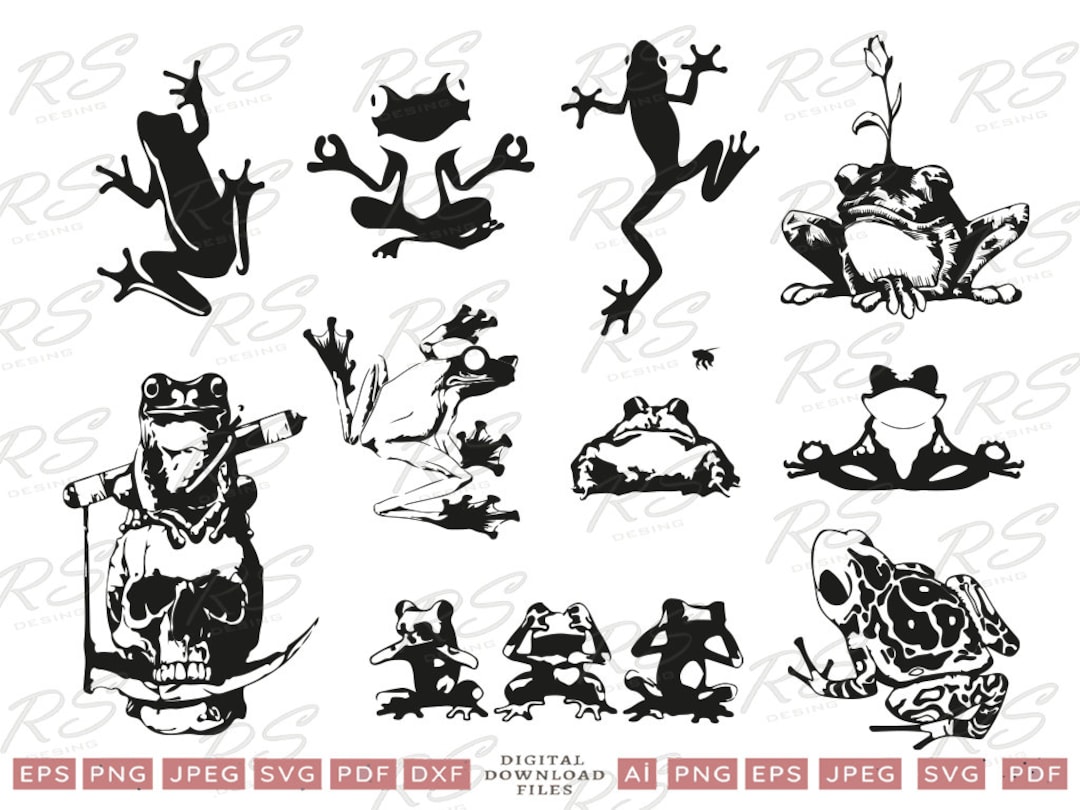 Frog Svg Bundle, Frog Cut File, Frog Clipart, Frog Cut Files, Frog ...