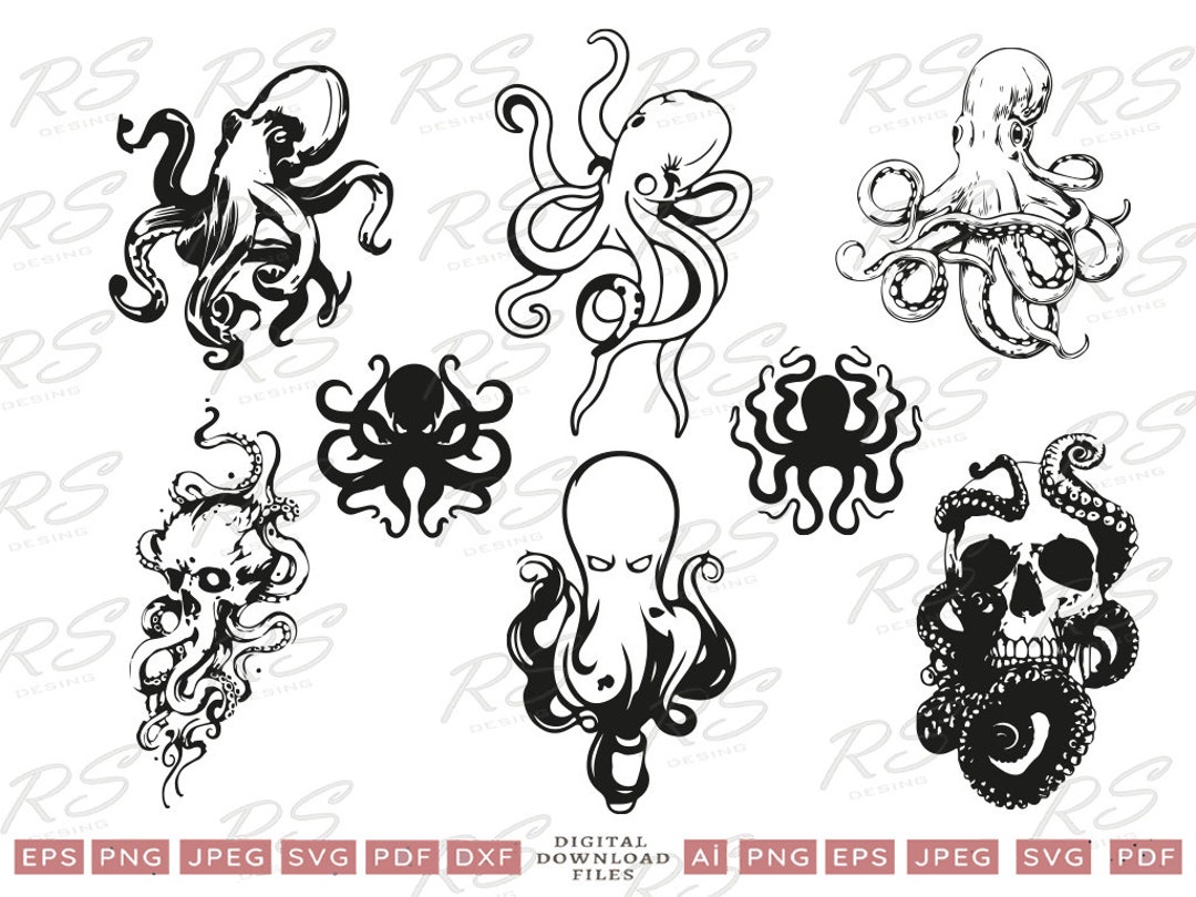 Octopus Svg Bundle, Ocean Svg Files, Octapus Clipart, Octapus for ...