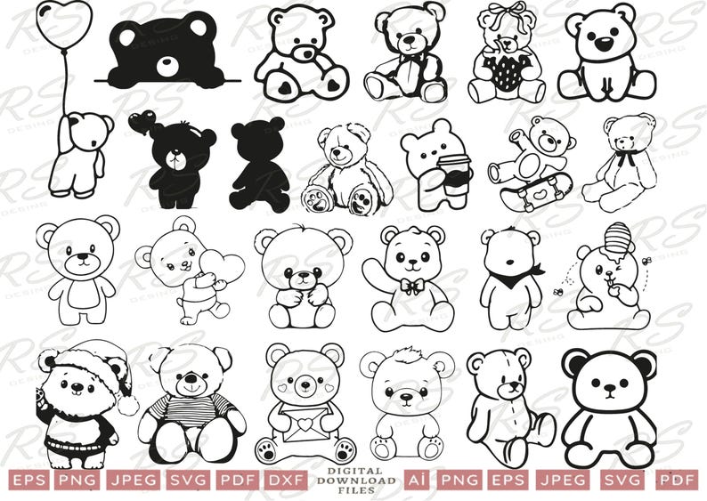 Teddy Bear Svg Files, Cute Girl Teddy Bear Clipart, Tedy Bear ...