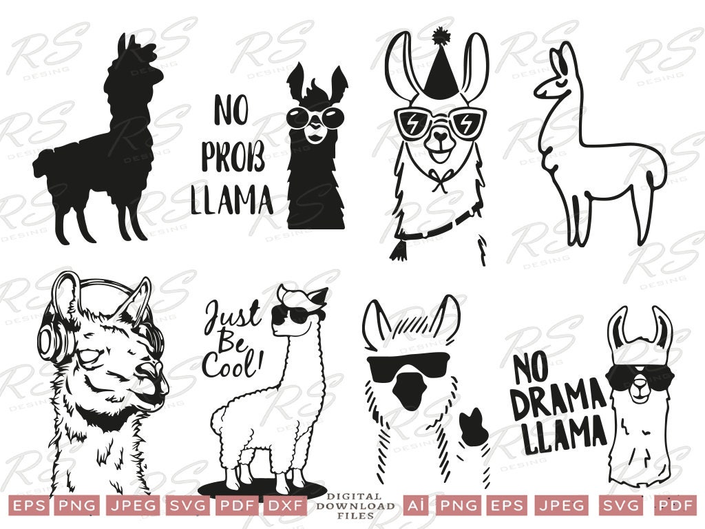 Llama Svg Bundle, No Drama Llama Svg Files, Llama Clipart,llama for ...
