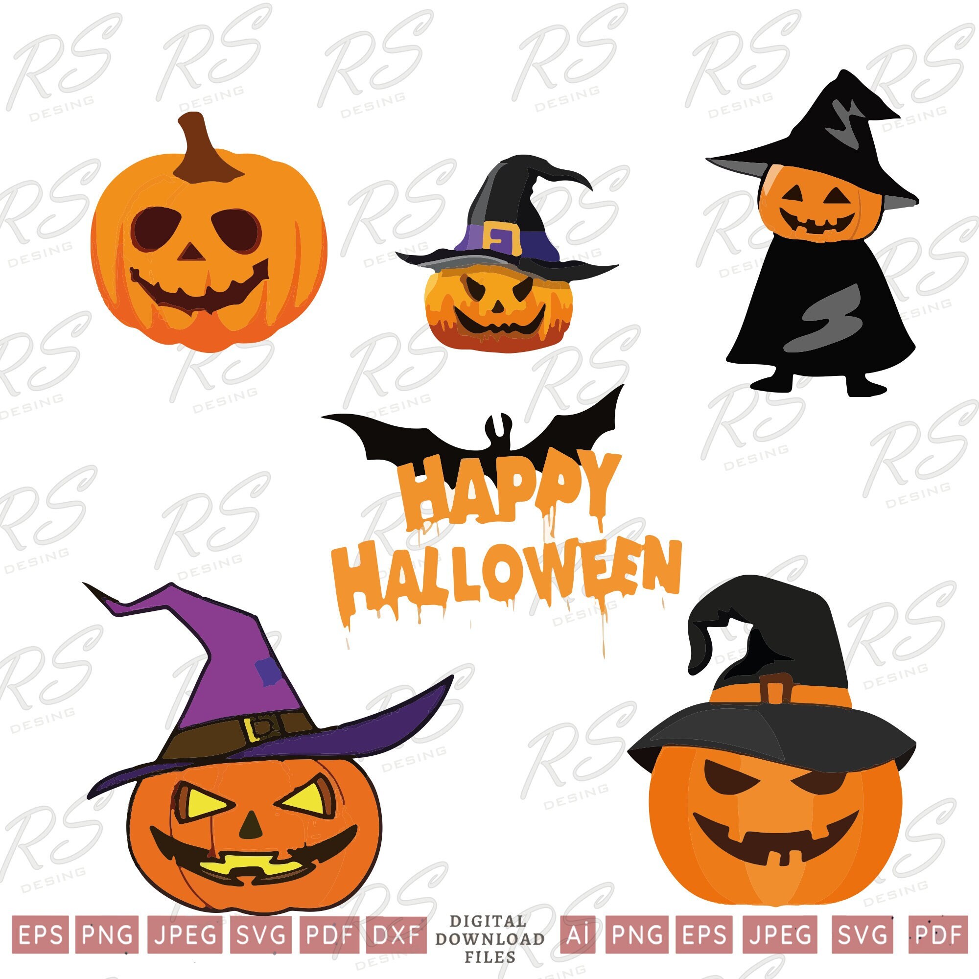 Halloween Pumpkin Svg Bundle Pumpkin Clipart Pumpkin Cut - Etsy