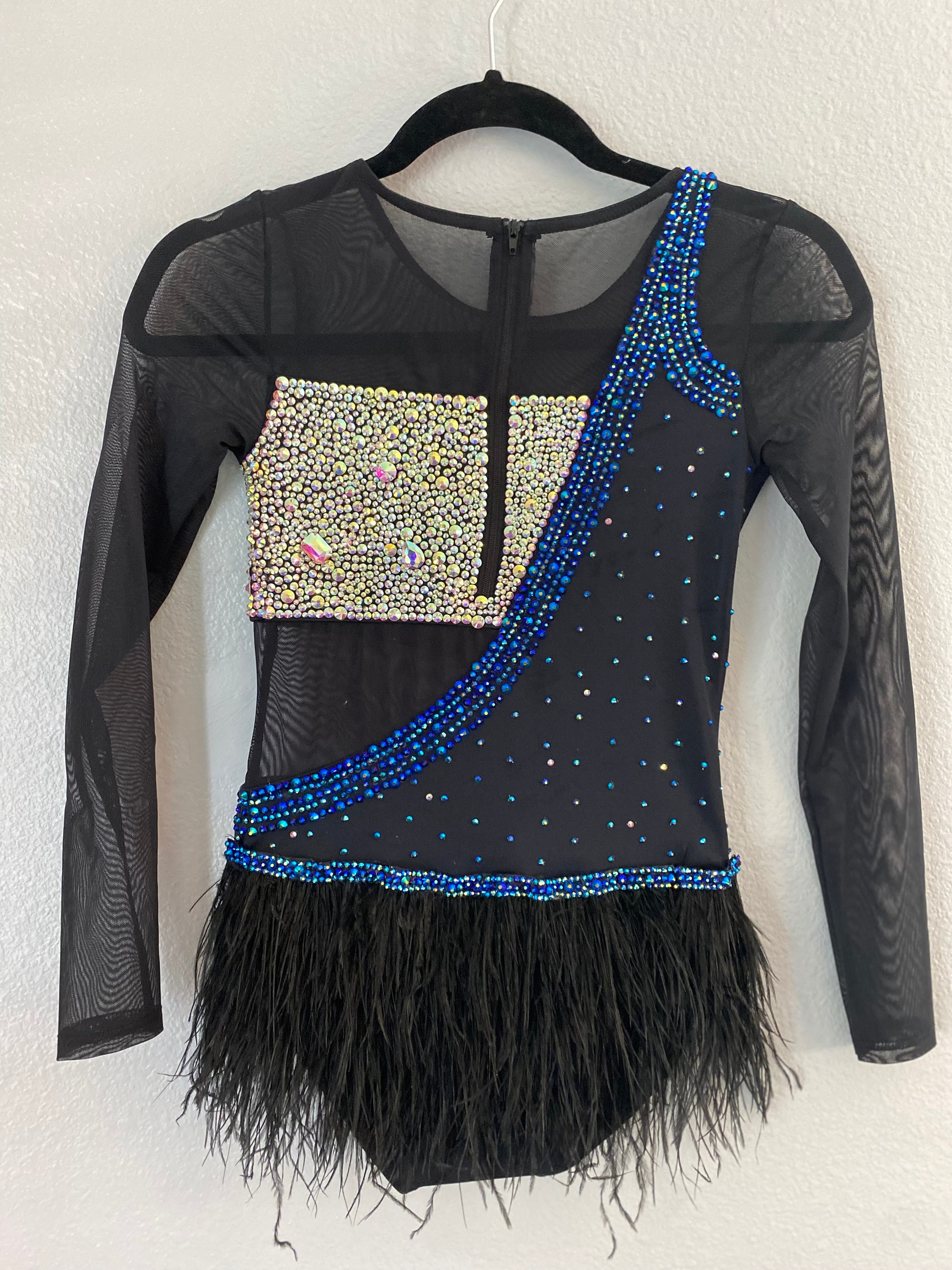 GLAMOUROUS Child Large Dance Costume, Black With Multiple Sizes of AB ...