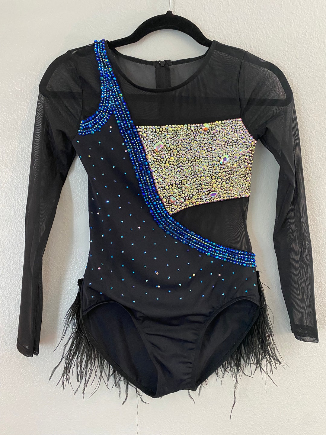 GLAMOUROUS Child Large Dance Costume, Black With Multiple Sizes of AB ...