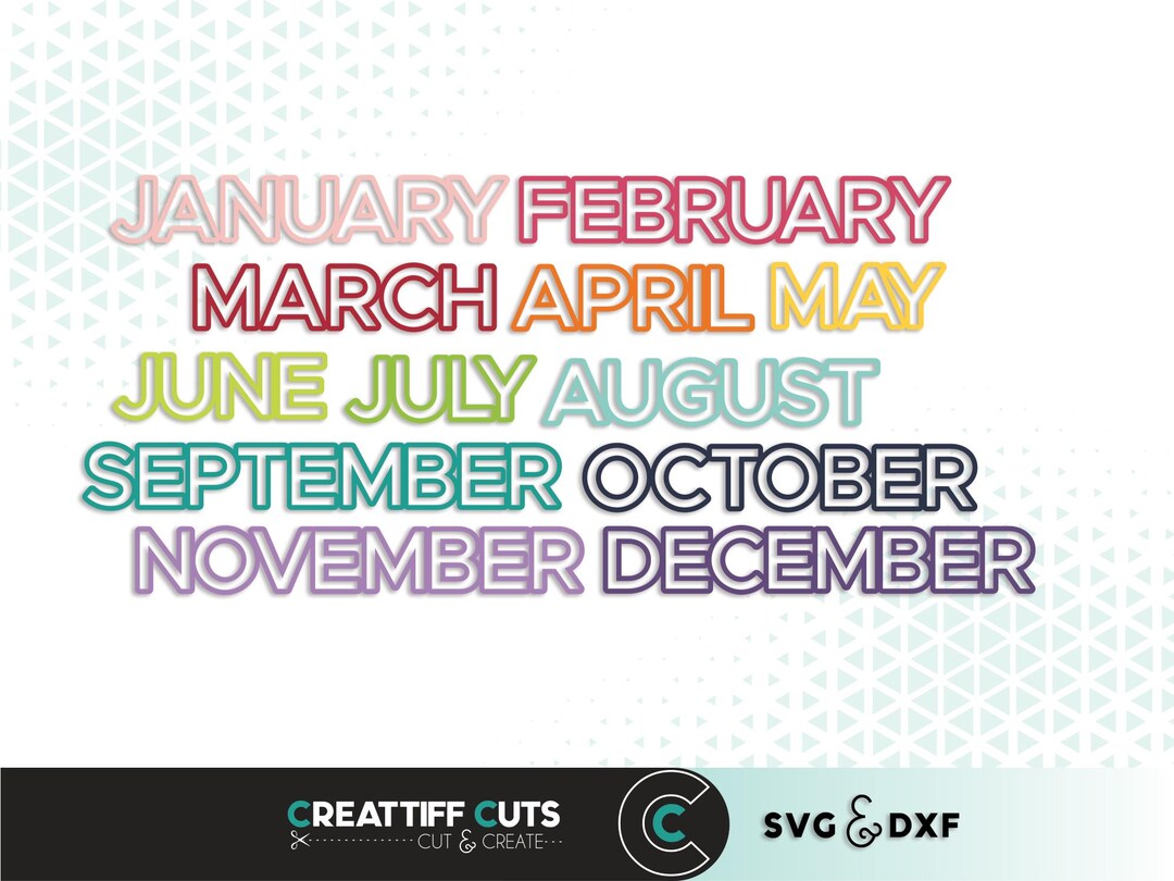 Twelve Months Block Cut File- Svg,dxf,png - Etsy