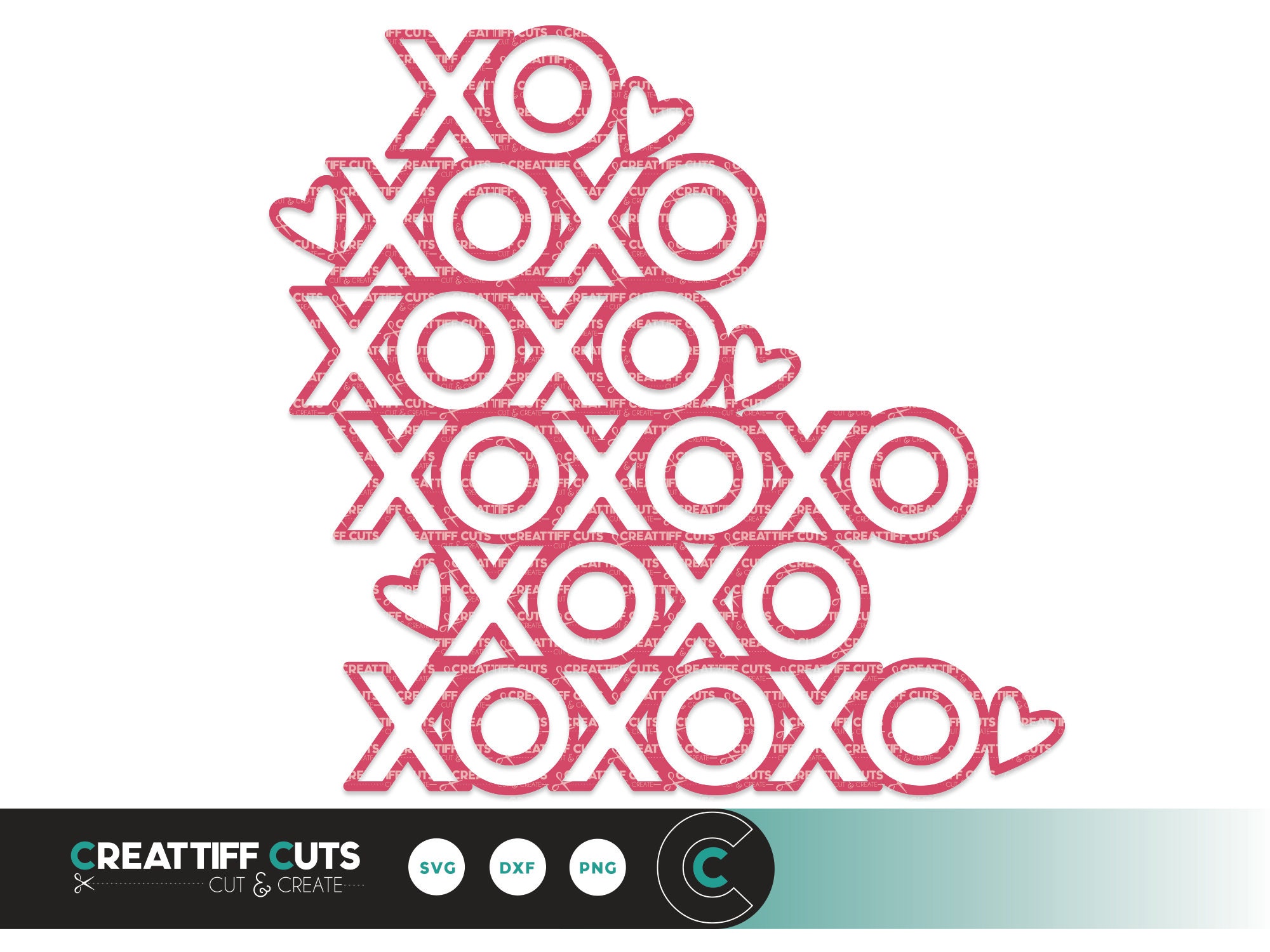 XOXO Background Cut File Svg, Dxf, Png - Etsy