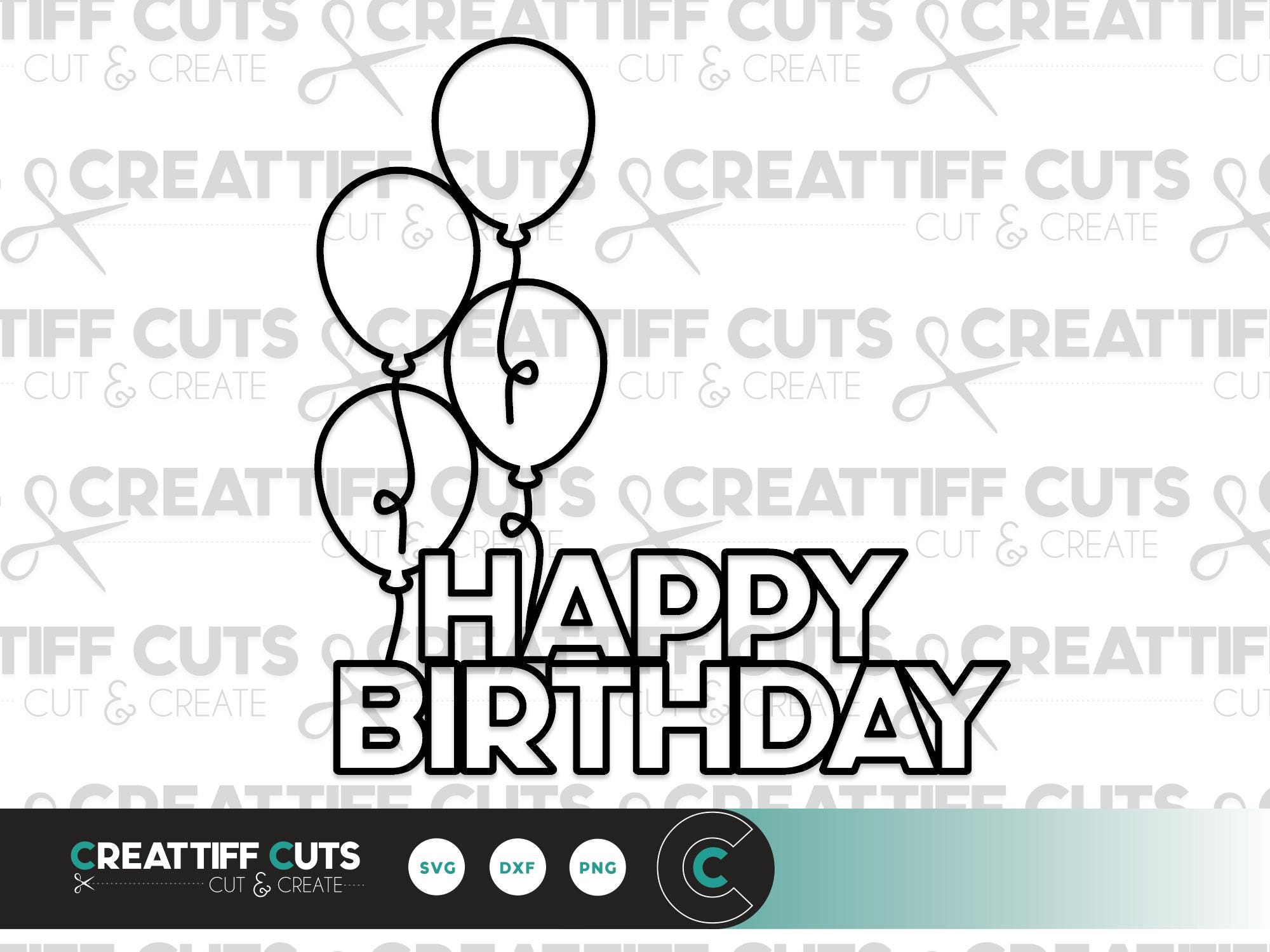 Happy Birthday Balloons Cut File- Svg, Dxf, Png - Etsy Australia