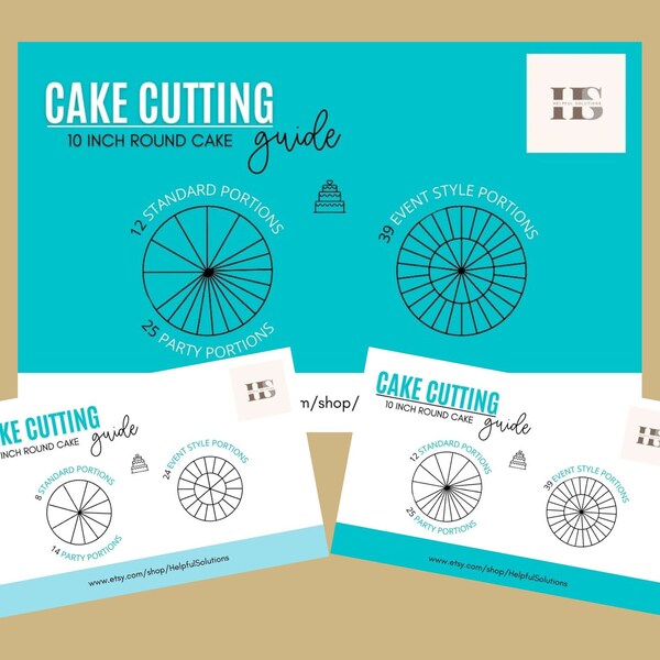 Square Cake Cutting Guide - Etsy