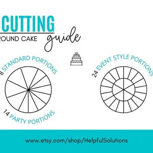 Printable Cake Cutting Guide, Round & Square Cake Serving Instructions ...