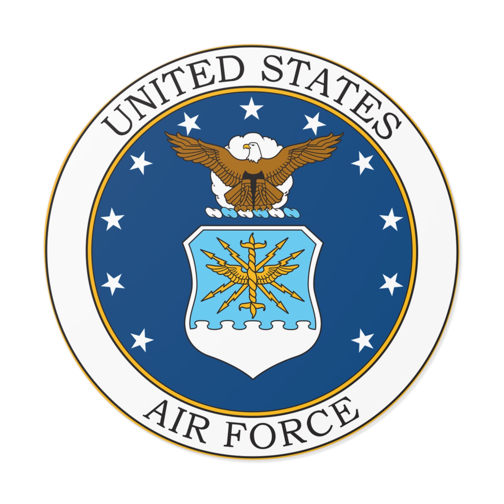 Air Force Round Vinyl Waterproof Stickers - Etsy