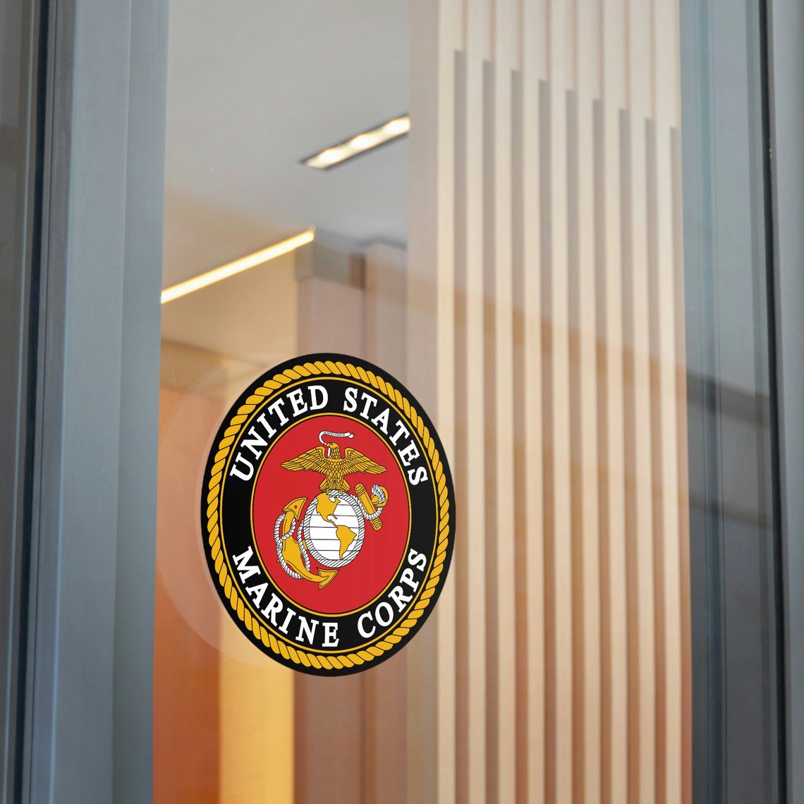 USMC Eagle Globe & Anchor Flag Round Vinyl Waterproof Stickers - Etsy