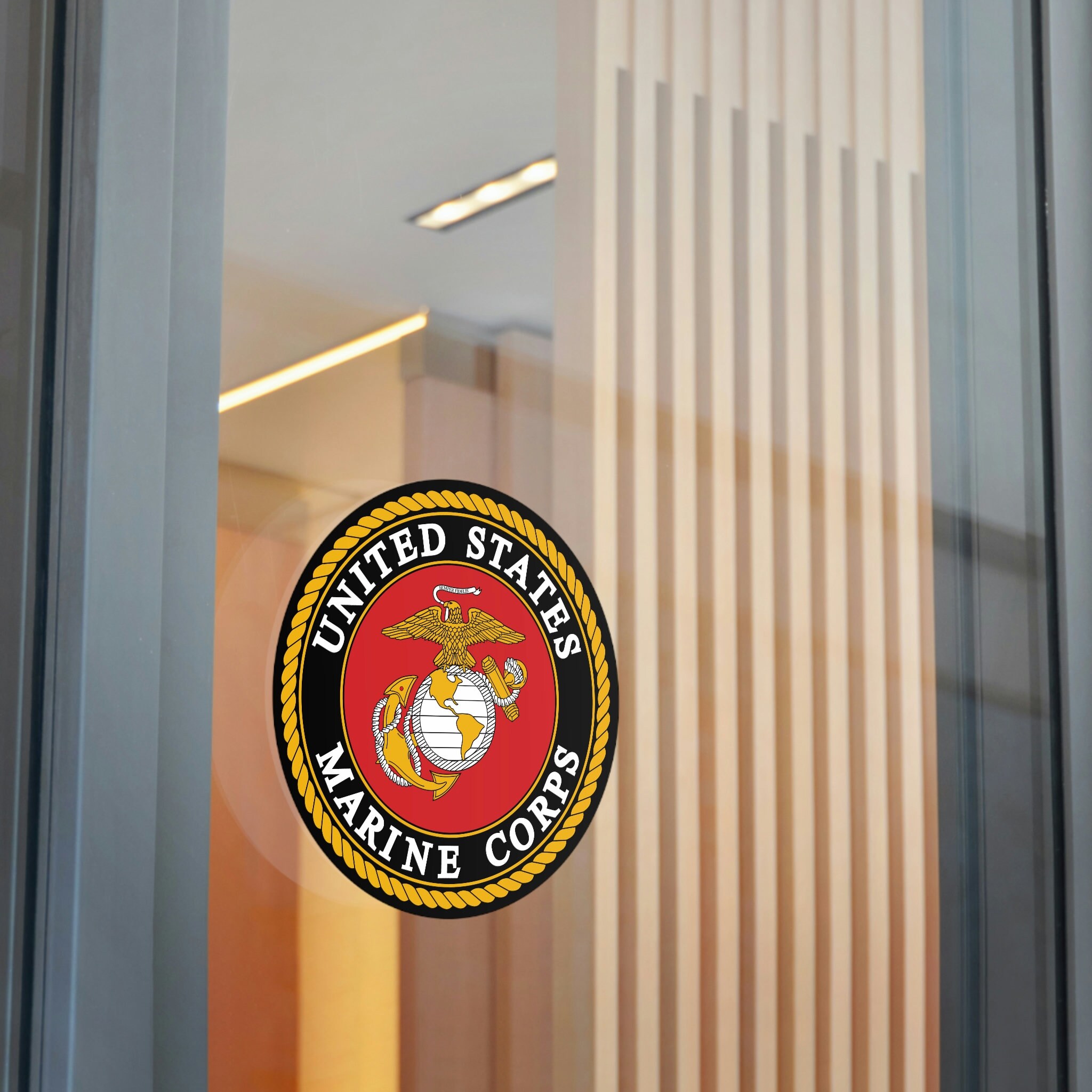 USMC Eagle Globe & Anchor Flag Round Vinyl Waterproof Stickers - Etsy
