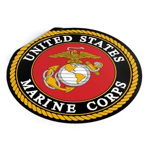 USMC Eagle Globe & Anchor Flag Round Vinyl Waterproof Stickers - Etsy