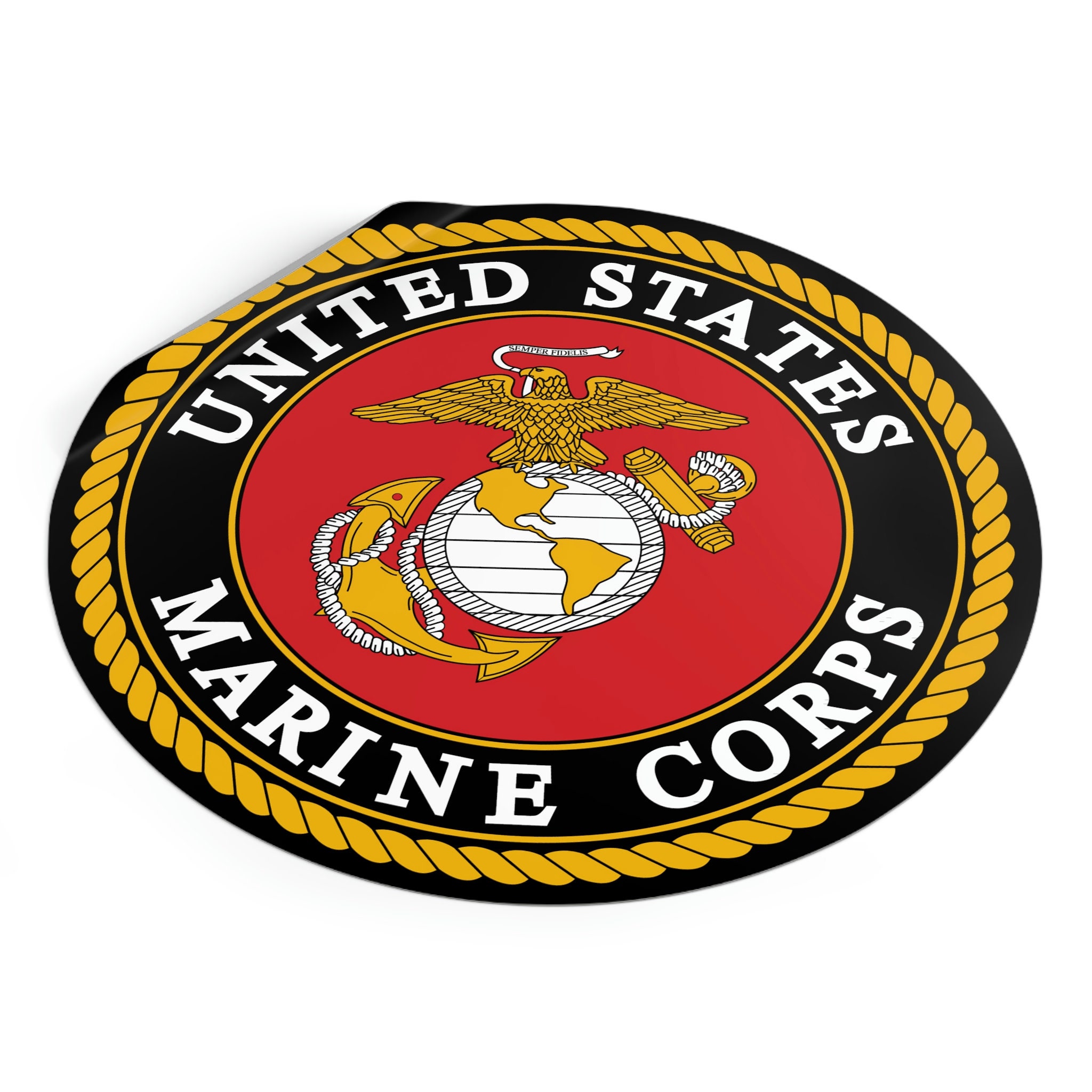 USMC Eagle Globe & Anchor Flag Round Vinyl Waterproof Stickers - Etsy