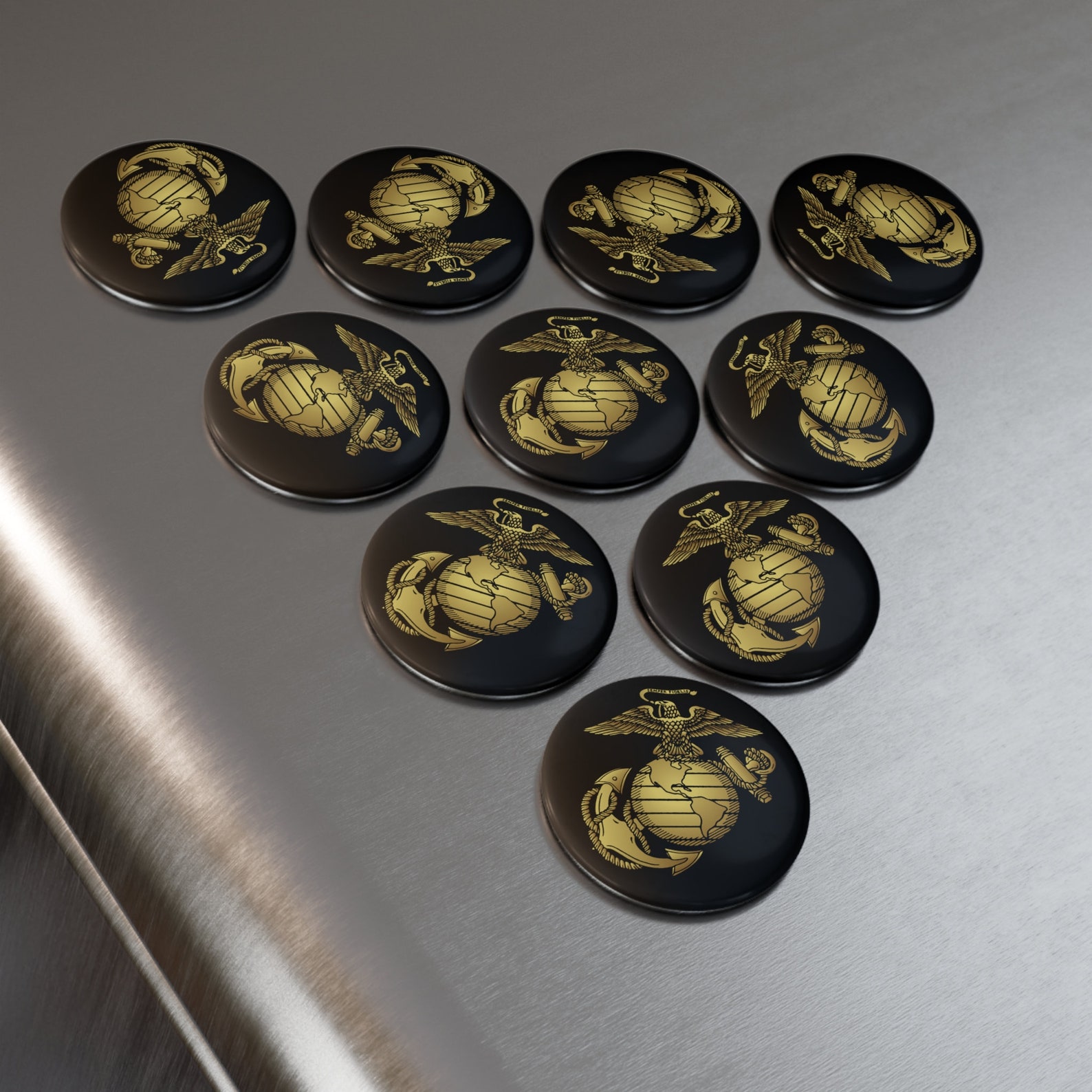 USMC Eagle Globe & Anchor Flag Round MAGNET - Etsy