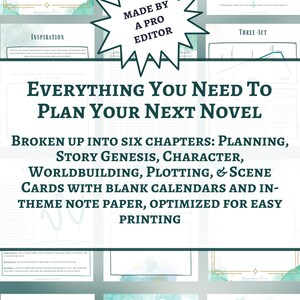 Novel Planning Workbook | Printable US Letter | for Authors | Story ...